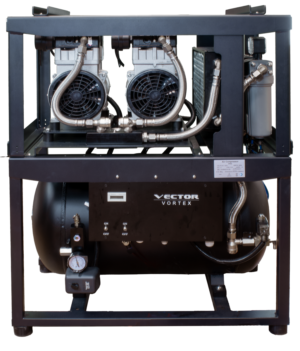 Vector Vortex Stackable Compressor Dual 2HP (6-8 User) VS4 – Archer Dental